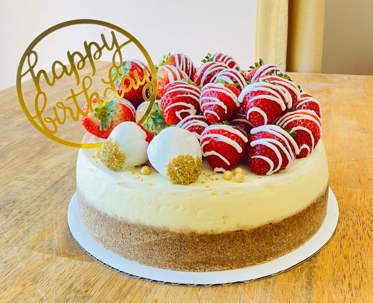 Happy Birthday Cheesecakes - Strawberry-topped – The Cheesecake Boutique